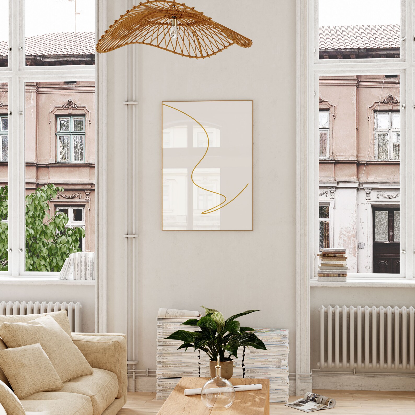 Gold Line Art - Gold Gallery Wall - Single Line Prints - Fine Line ...