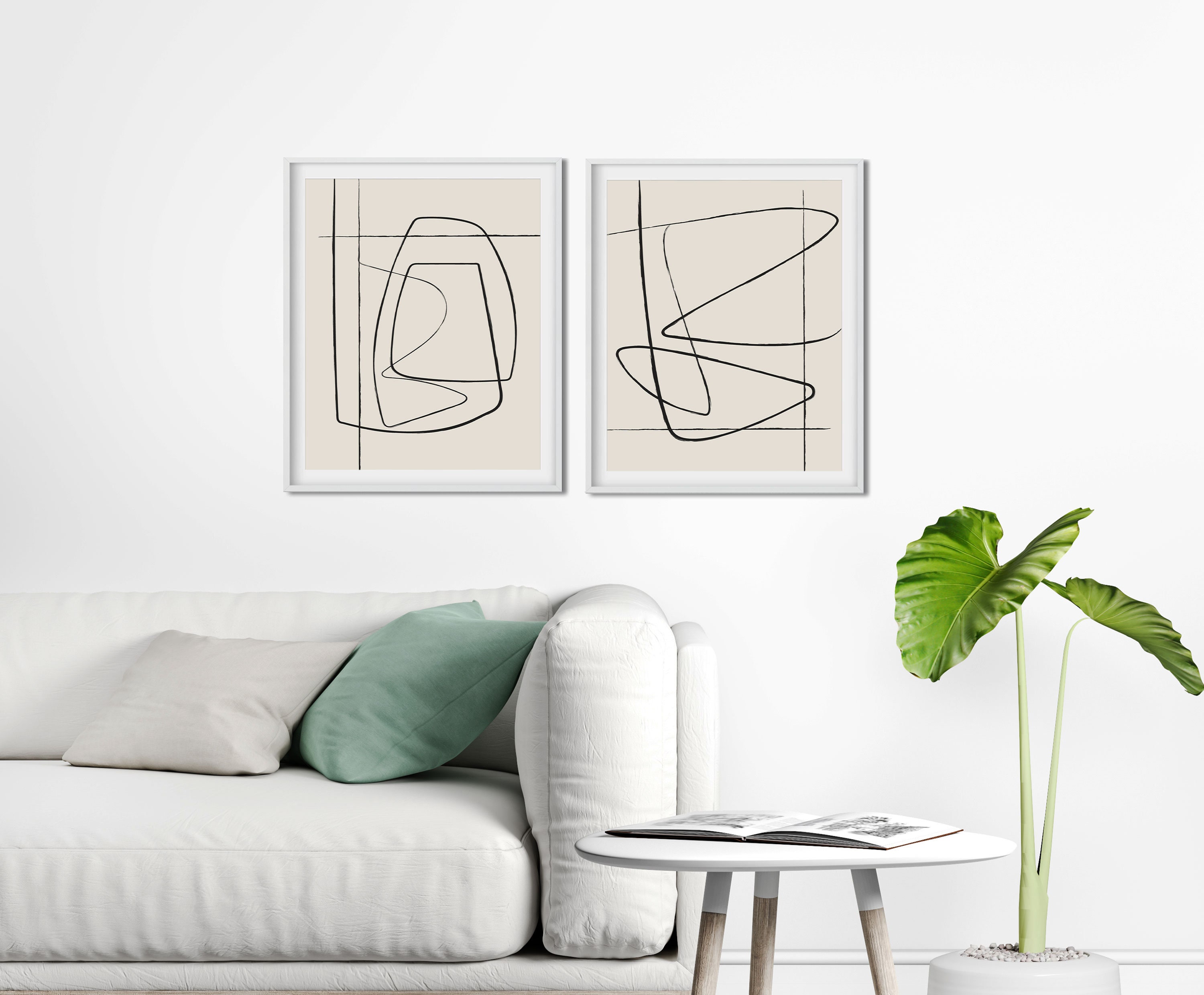 Two Art Prints Fine Line Poster 8x10 Print Set of 2 Piece - Etsy