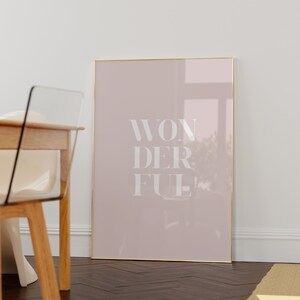 Pink Wall Poster, Digital Prints, Pastel Pink Wall Art Decor, White ...