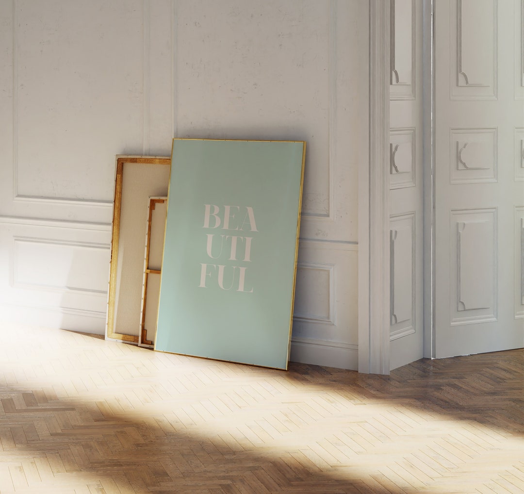 Light Green Pastel Poster - One Word Art - Mint Green Wall Art ...