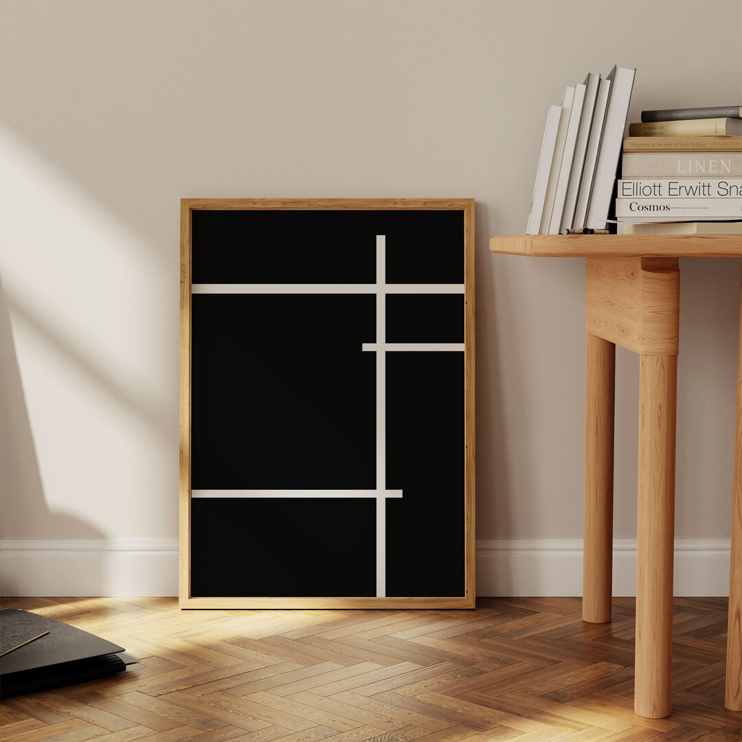 Black Line Picture - Black and White Art - Mono Print - Scandinavian ...