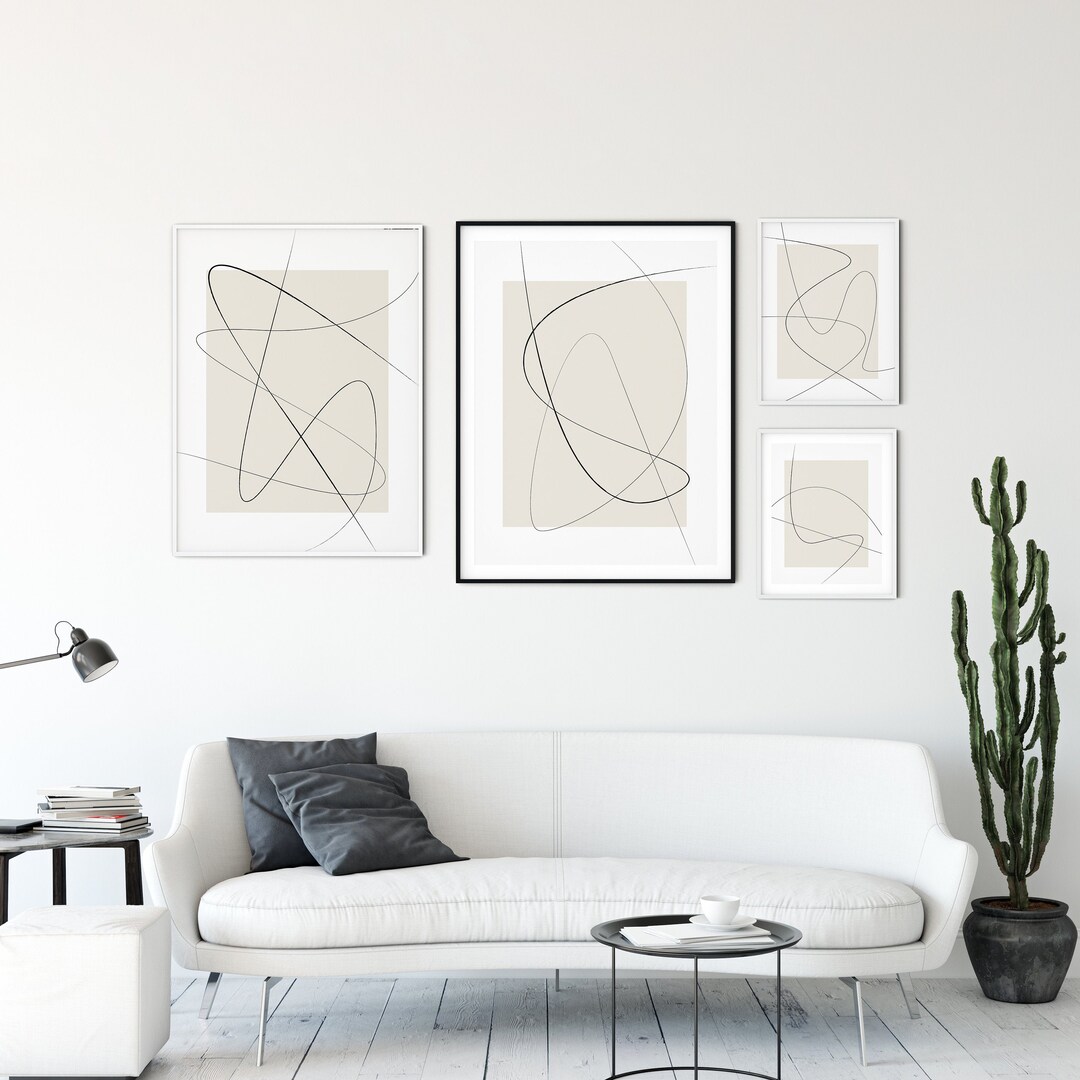 Line Poster Set of 4 Wall Art Minimalist Line Art - Etsy