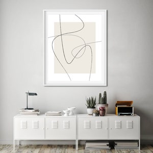 Neutral Abstract Art Print Original Line Art Minimalist - Etsy