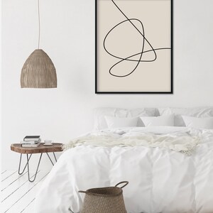 Minimalist Line Drawing One Line Art Beige Abstract Art - Etsy