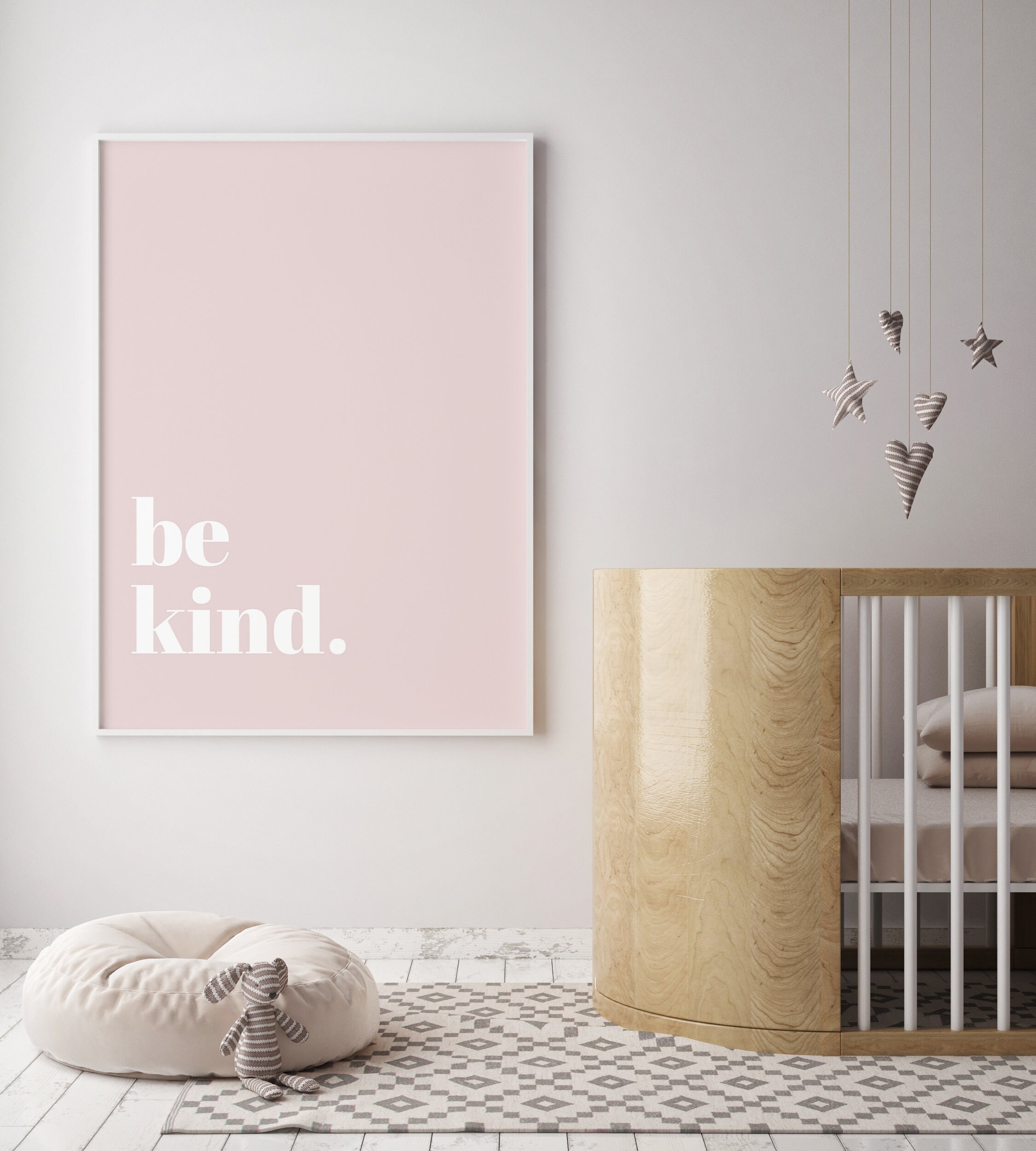 Be Kind Quote Print Kindness Poster Blush Pink Wall Art | Etsy