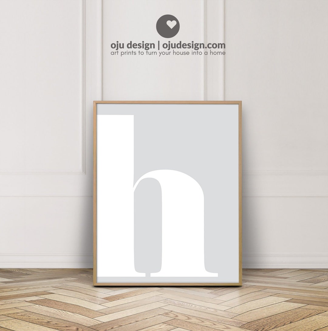 Letter H Wall Decor H Poster Print Sign Letter Sign - Etsy