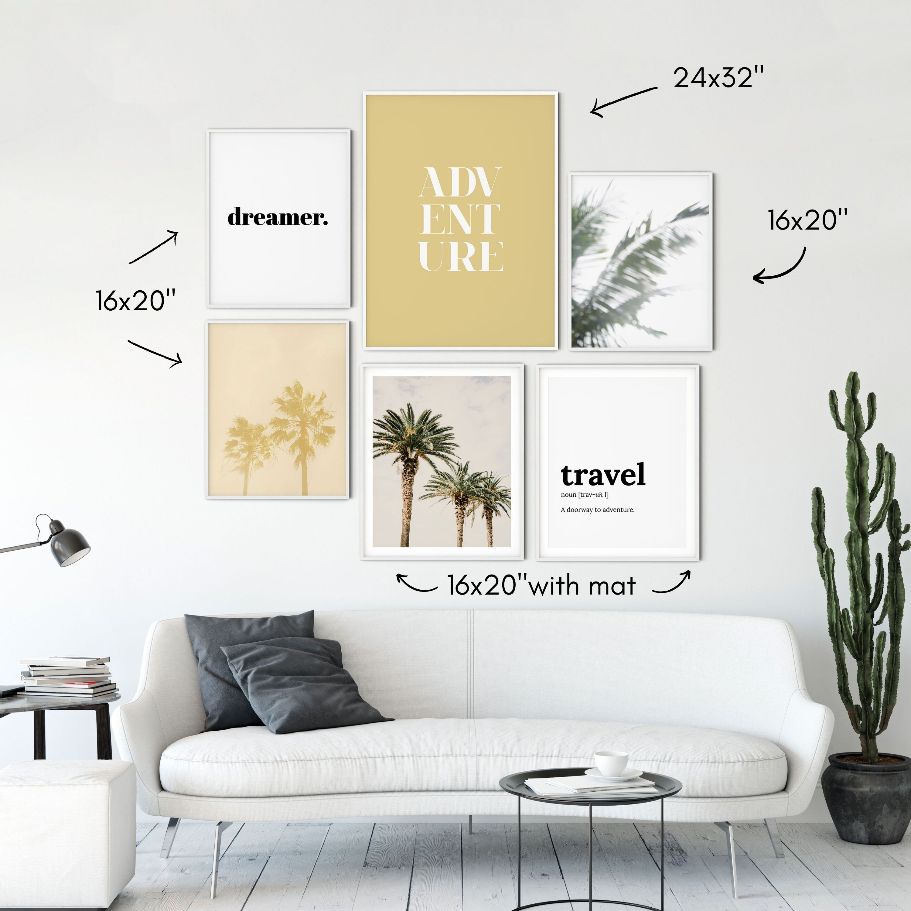 Mustard Wall Art Gallery Wall Art Set of 6 Wall Art | Etsy