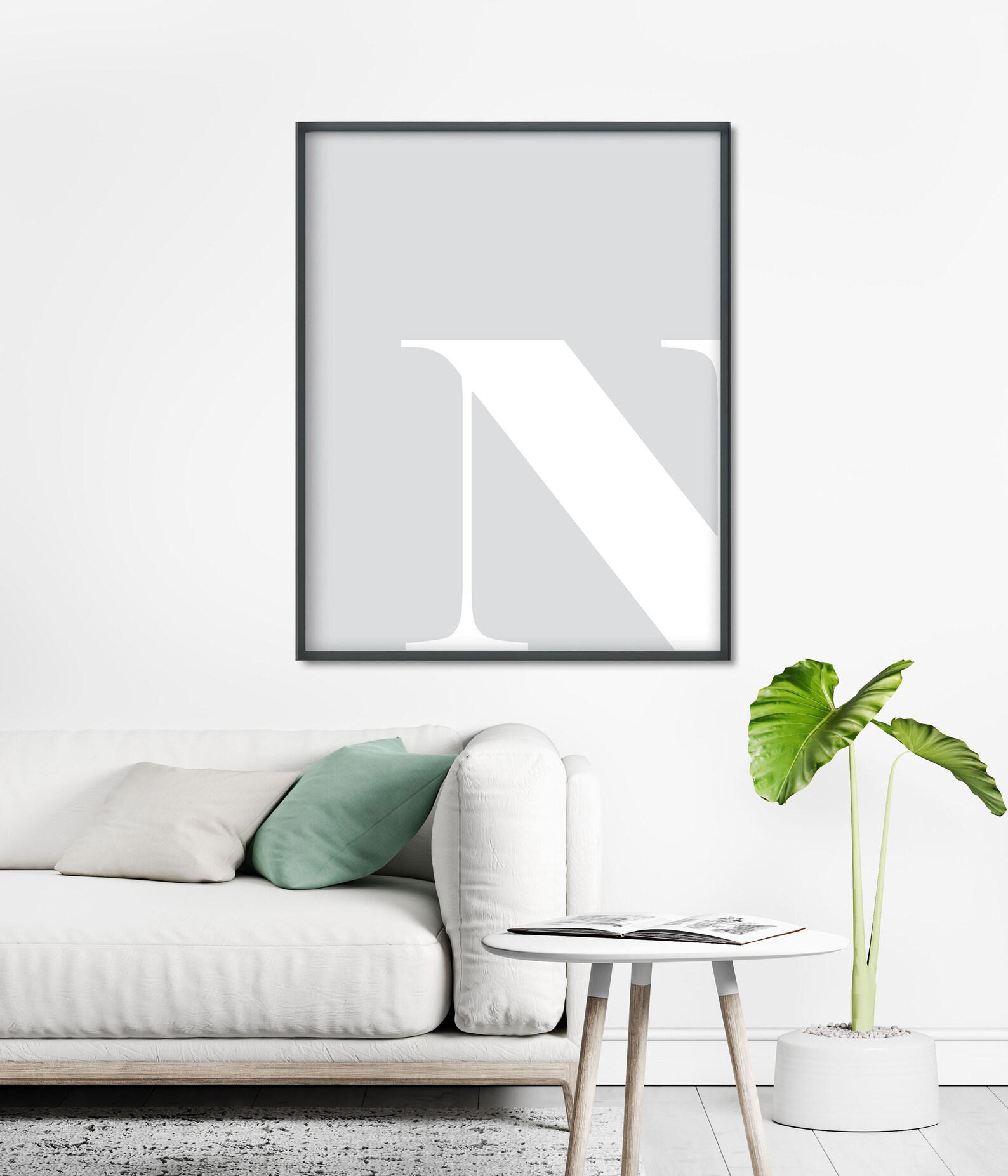 Single Letter N Printable N Wall Art Capital Letter Print | Etsy