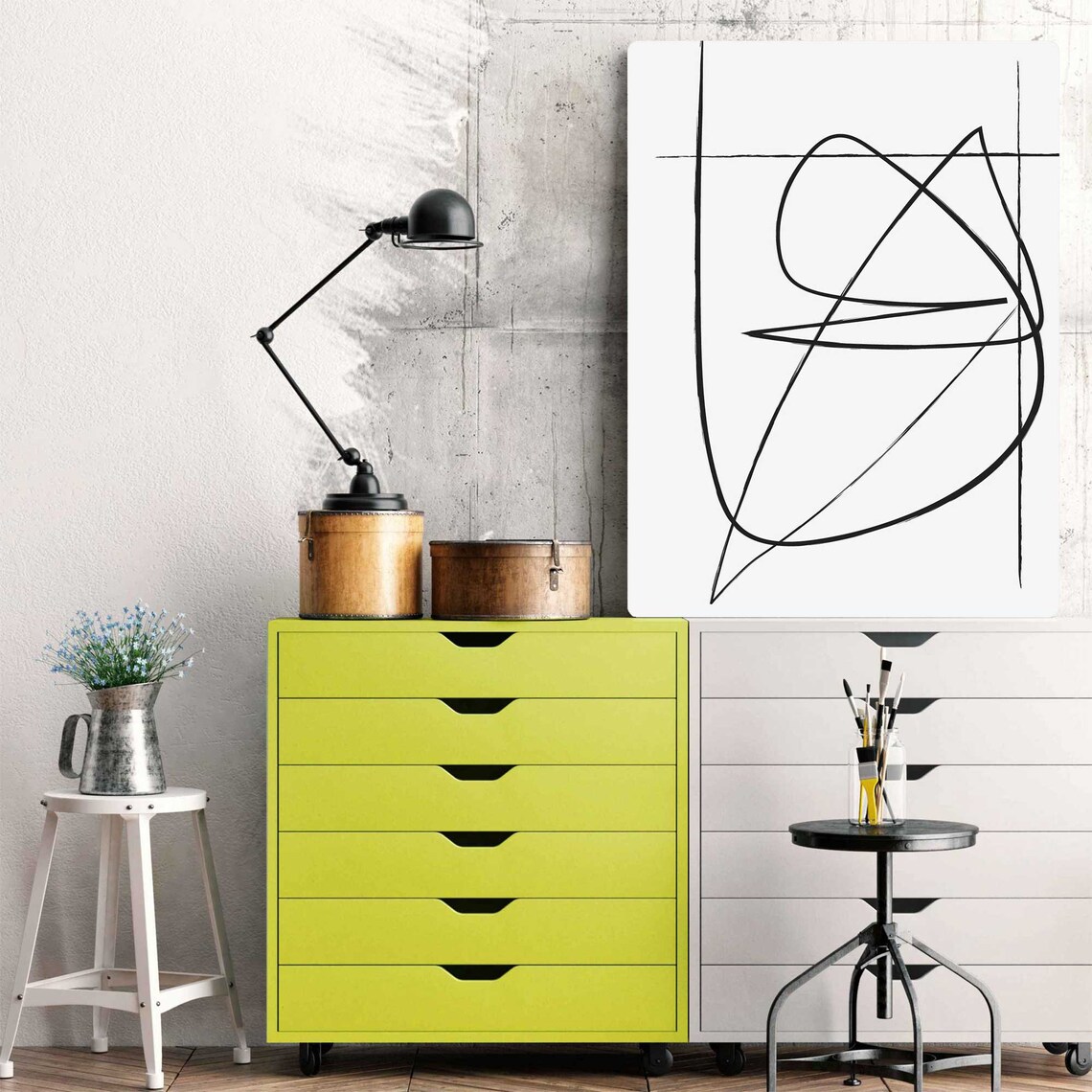 Abstract Lines Print Fine Line Poster Large Size Art 4x6 - Etsy Australia