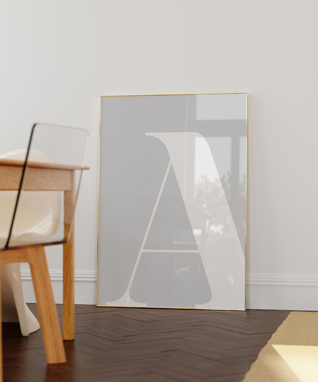 Letter A Print for Kids Initial Wall Decor Grey Wall Art for Bedroom ...