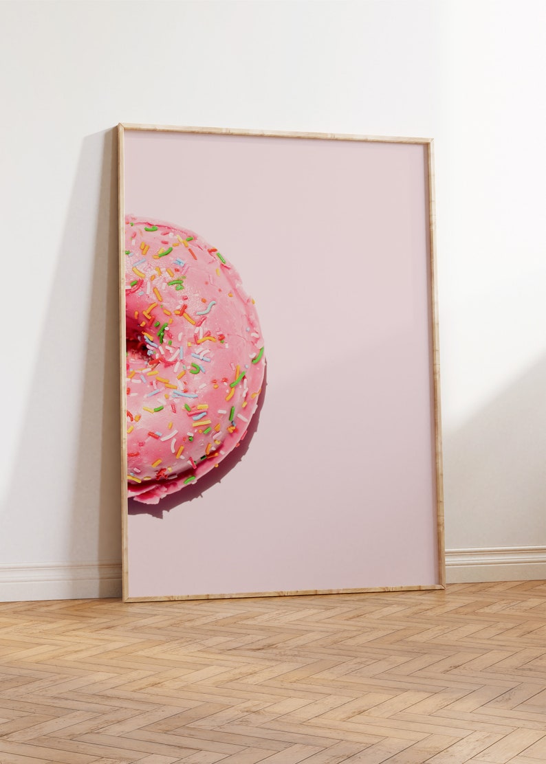 Blush Pink Donut Art Print - Cake Poster - Food Photos - Dessert Prints ...