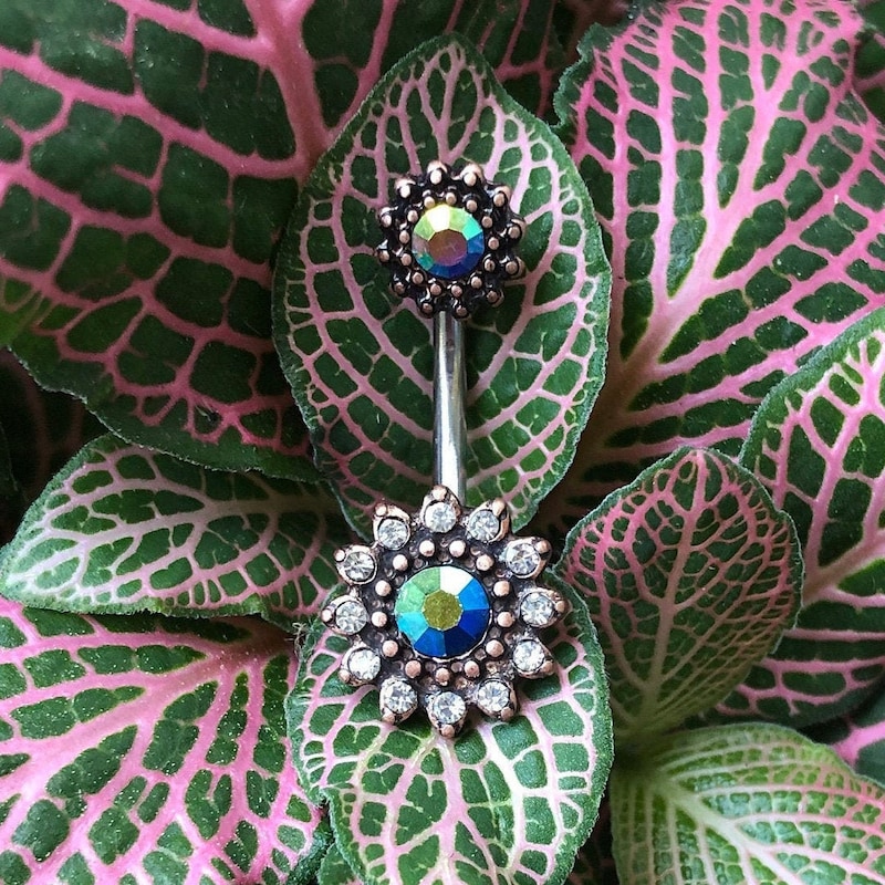 Flower Belly Ring - Etsy
