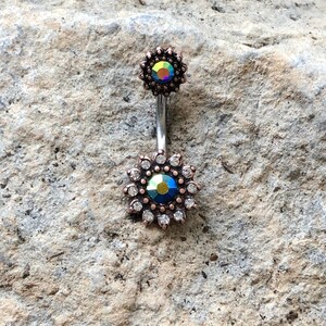 Boho Flower Belly Ring - Etsy
