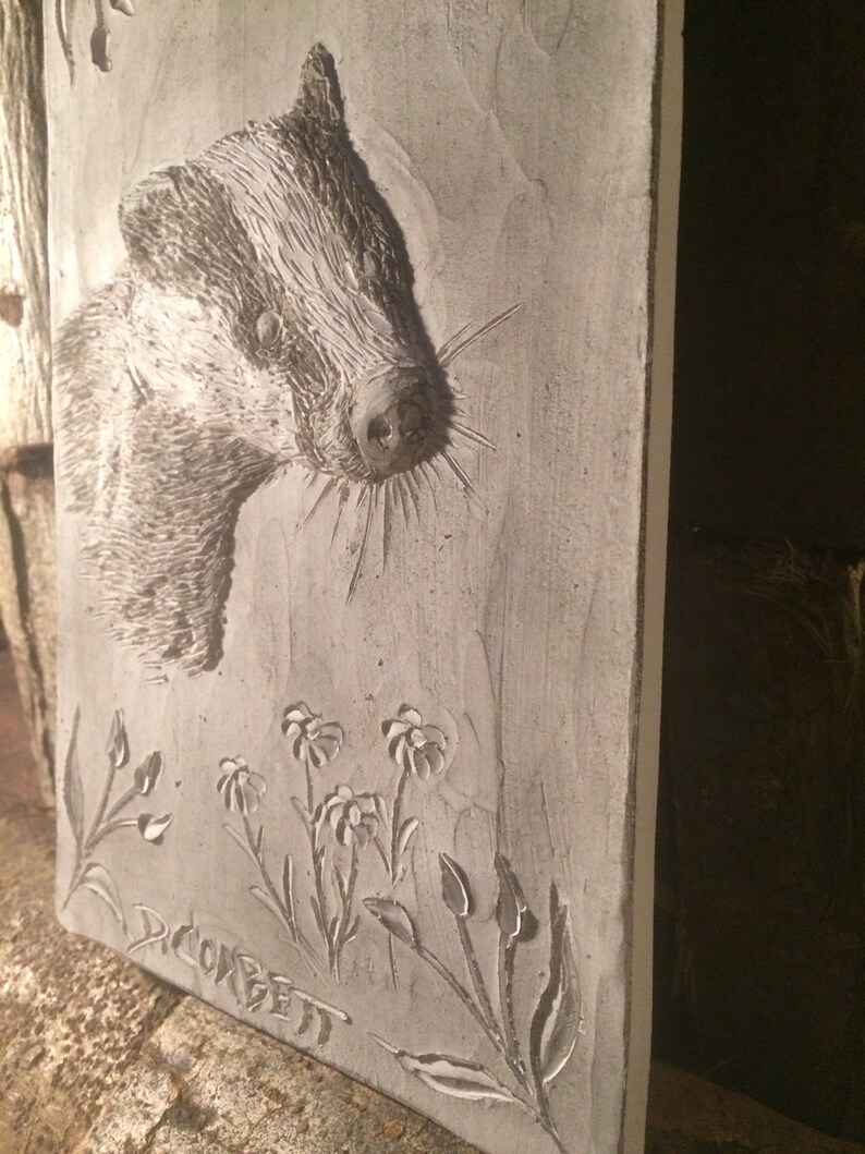 Badger Wall Sculpture Badger Plaque Composite Stone Badger - Etsy