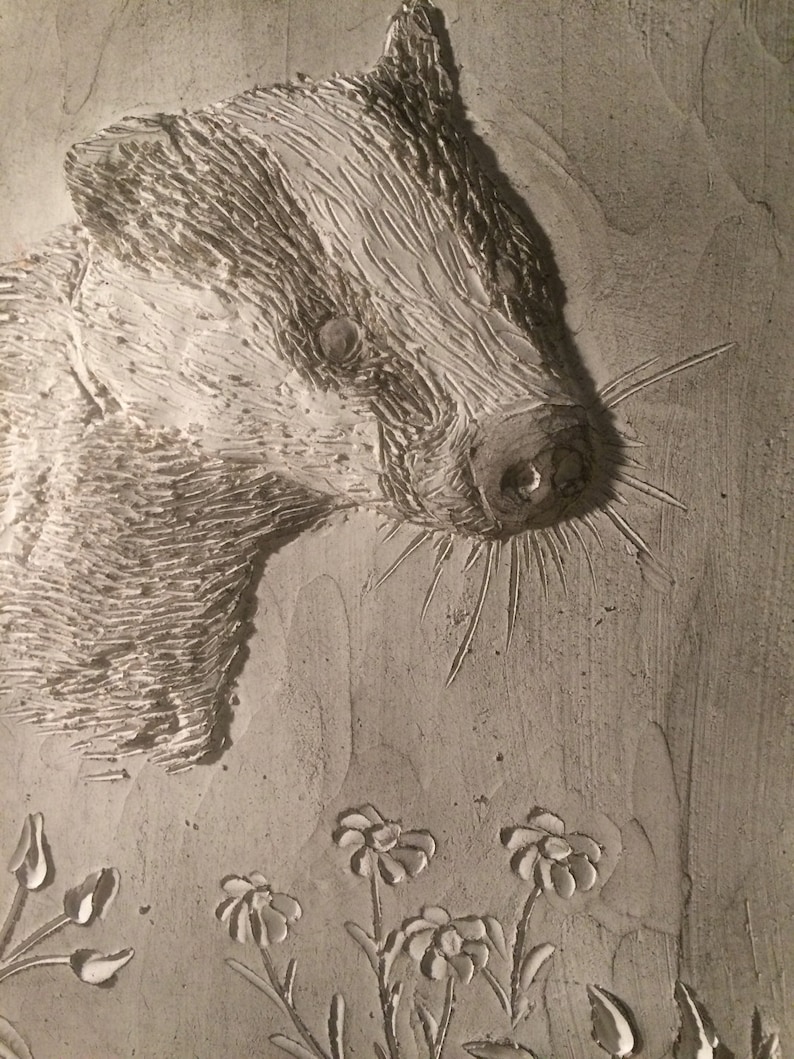 Badger Wall Sculpture Badger Plaque Composite Stone Badger - Etsy