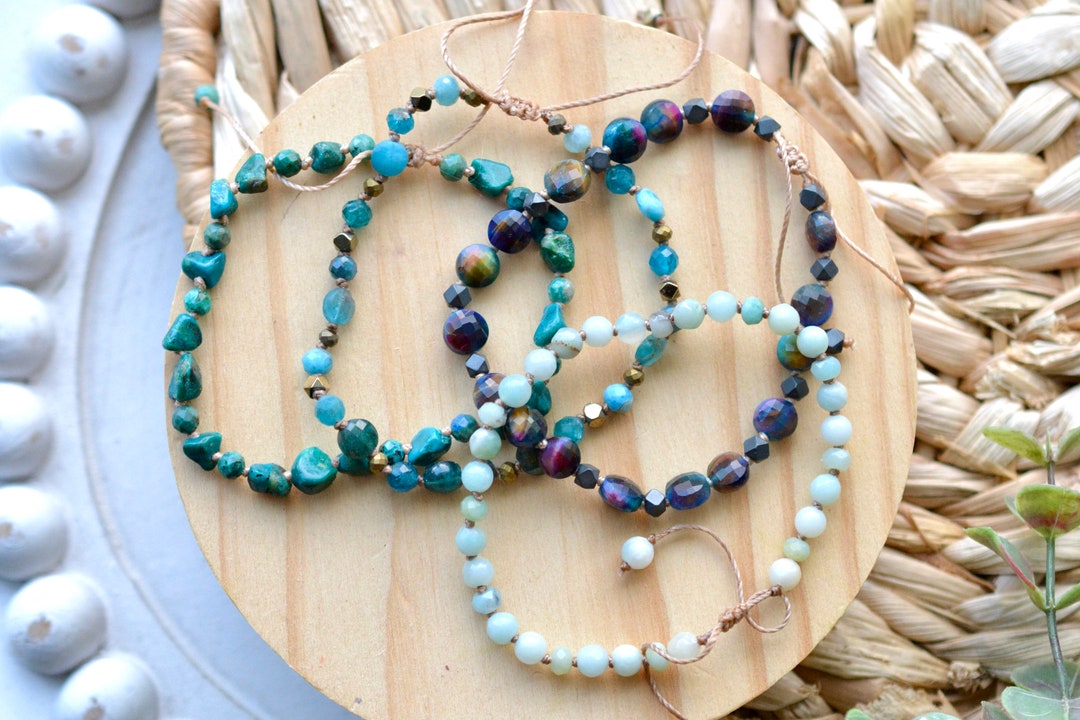 Beaded Adjustable Gemstone Bracelets, Stacking Bracelets for Everyday ...