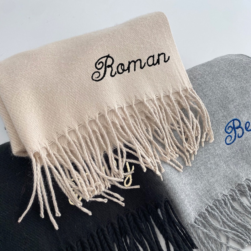 Monogrammed Scarf - Etsy