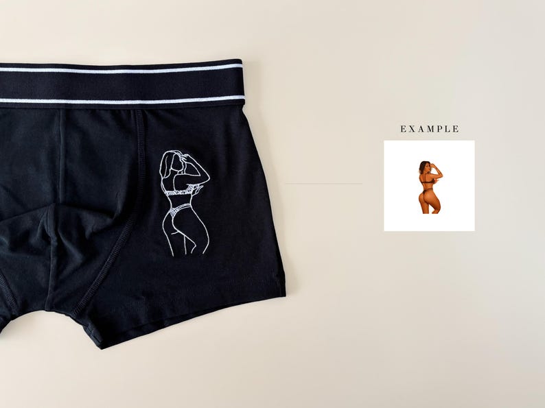 Spicy Mens Underwear Embroidered Boxer Shorts With Photo Valentines ...