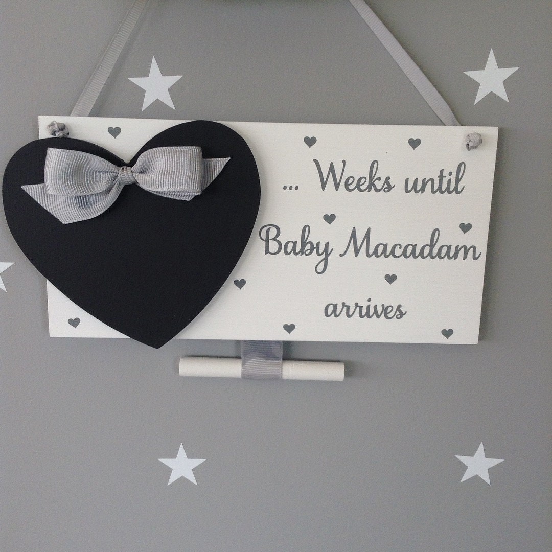 Baby Countdown Baby Countdown Sign Pregnancy Countdown Sign - Etsy UK