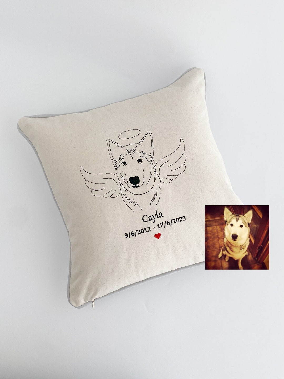 Custom Dog Pillow Personalised Dog Dog Pillow Name Pet Loss Gift Pet ...