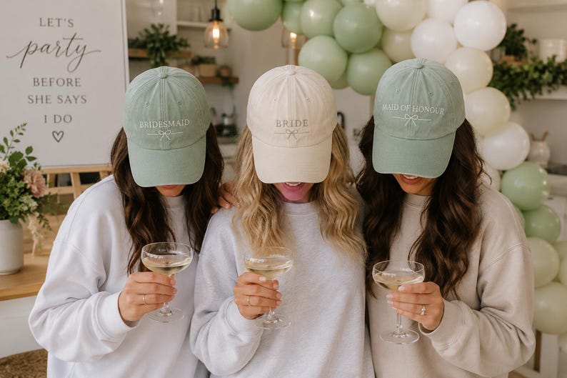 Custom Embroidered Bride Baseball Cap With Bow, Bridal Party Hat - Etsy