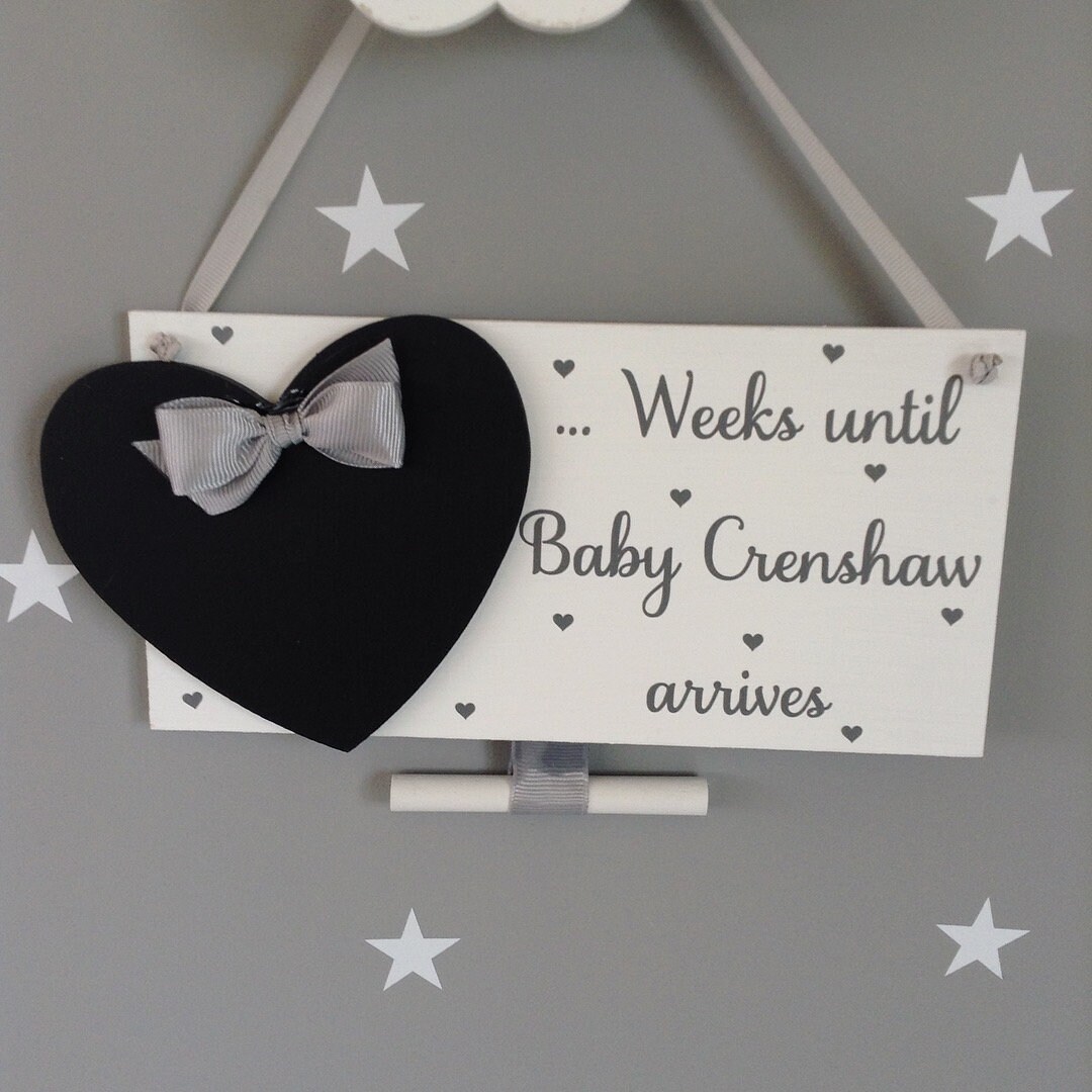 Baby Countdown Baby Countdown Sign Pregnancy Countdown Sign - Etsy UK