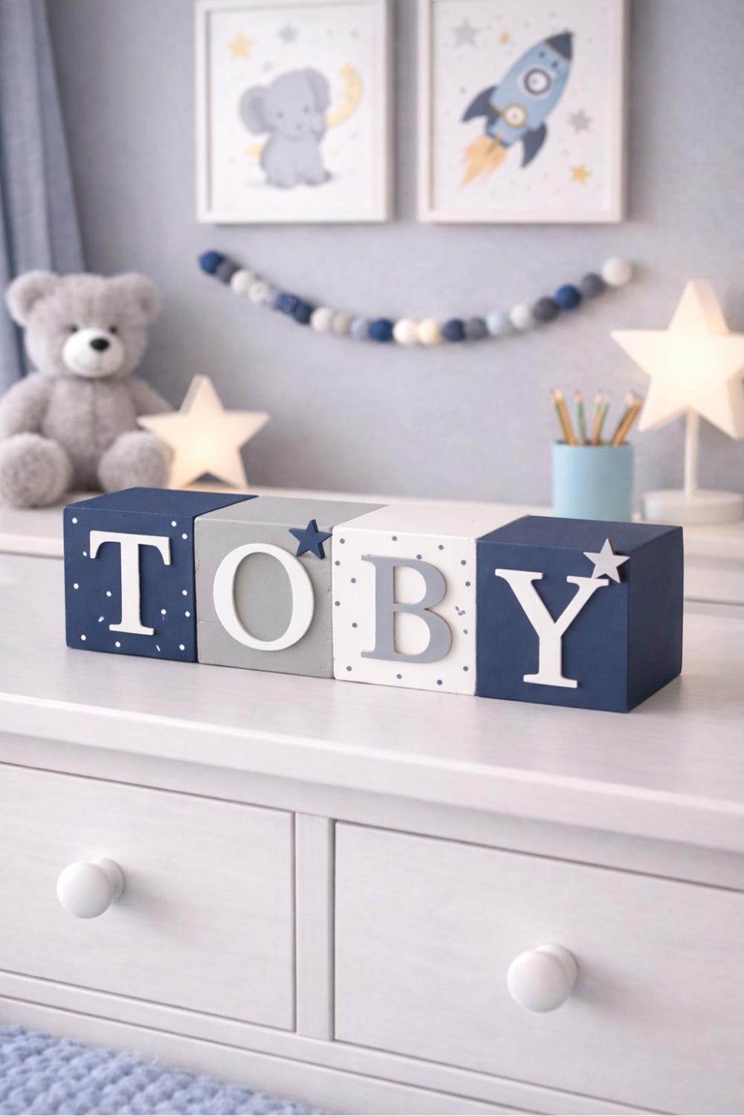 Wooden Name Blocks Nursery Decor - Etsy