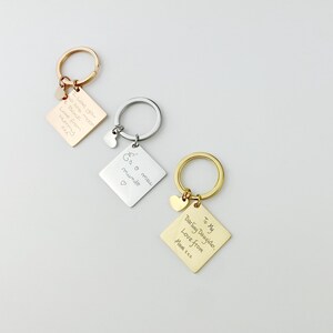 Custom Engraved Handwriting Message Portrait Keychain Personalized ...