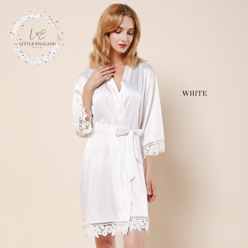 Bridesmaid Robes Pink Lace Robe Satin Wedding Robe Blush - Etsy