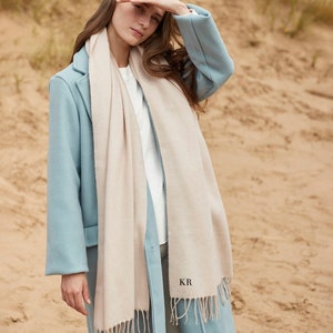 Embroidered Initial Scarf Embroidery Custom Scarf Woolly Scarf Name ...