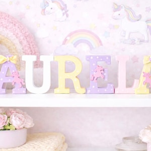 Painted Wooden Name Letters, Nursery Wall Decor - Etsy