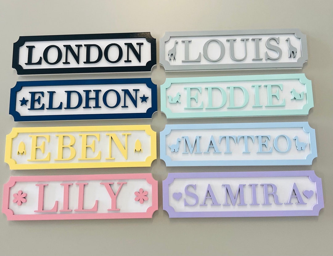Name Sign Nursery Name Sign Baby Name Sign Door Sign Kids Wooden Baby ...