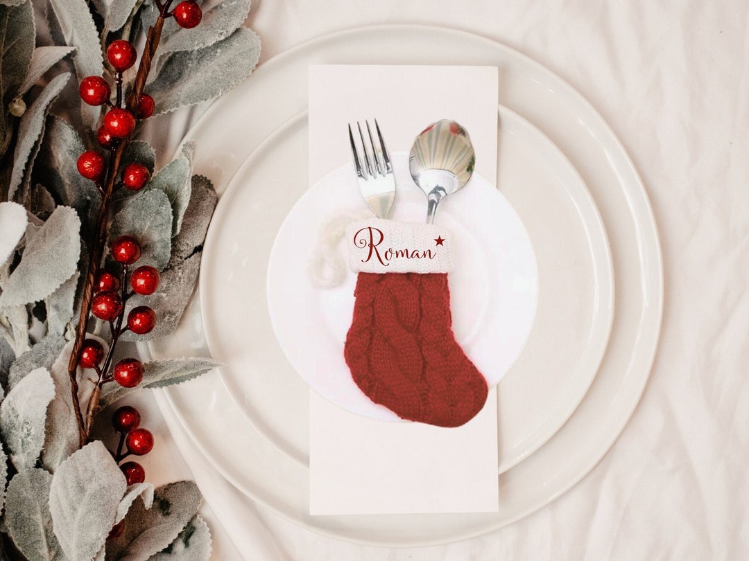 Christmas Table Place Setting Personalized Christmas Stocking Table ...
