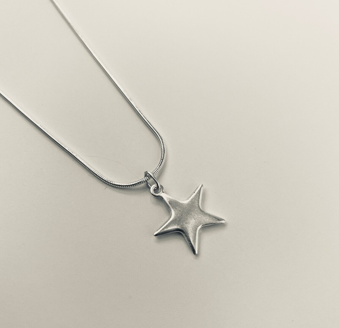 Sterling Silver Frosted Star Necklace - Etsy