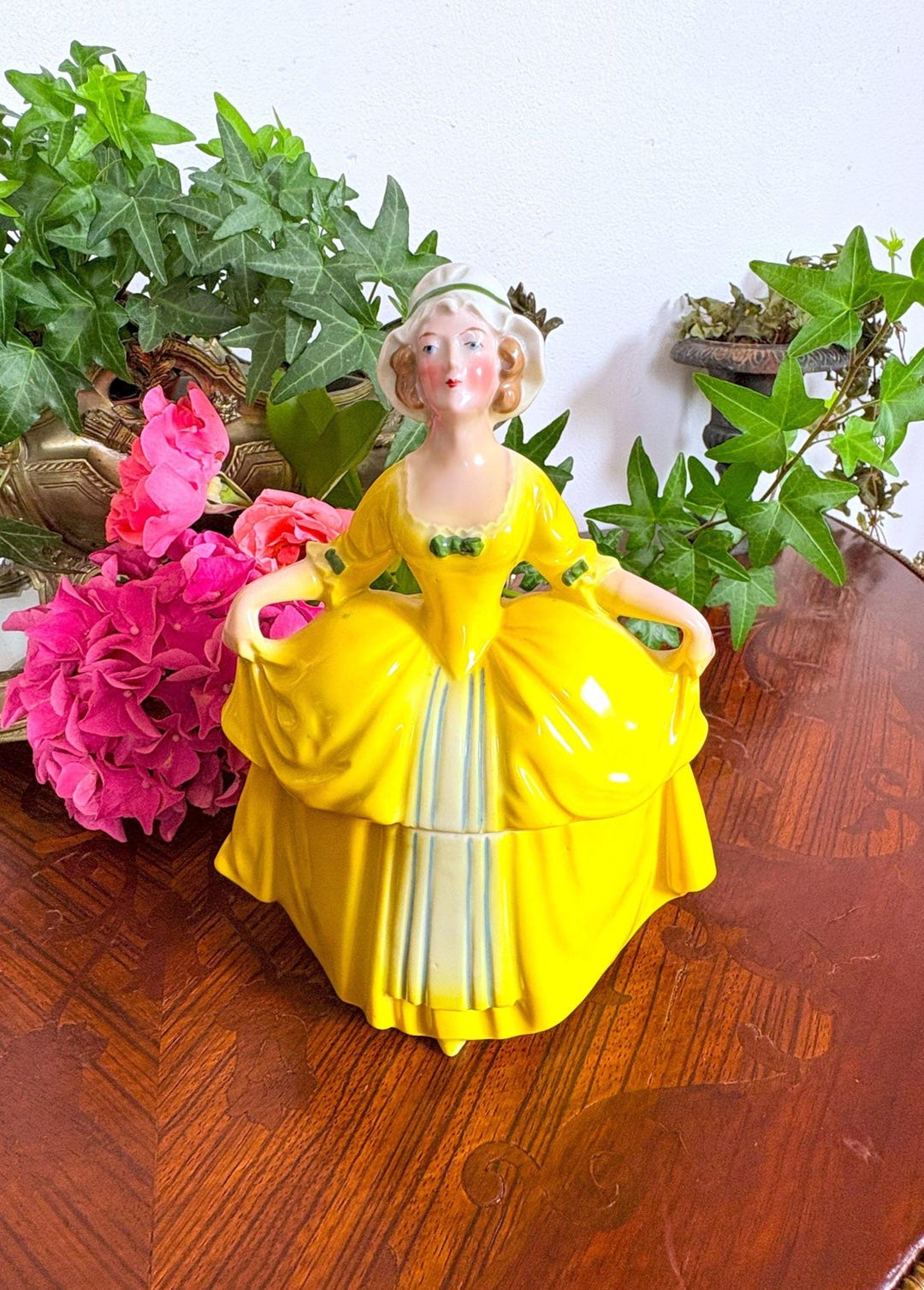 Art Deco Large Powder Box or Jewelry Box – Half Doll Lady in Old ...