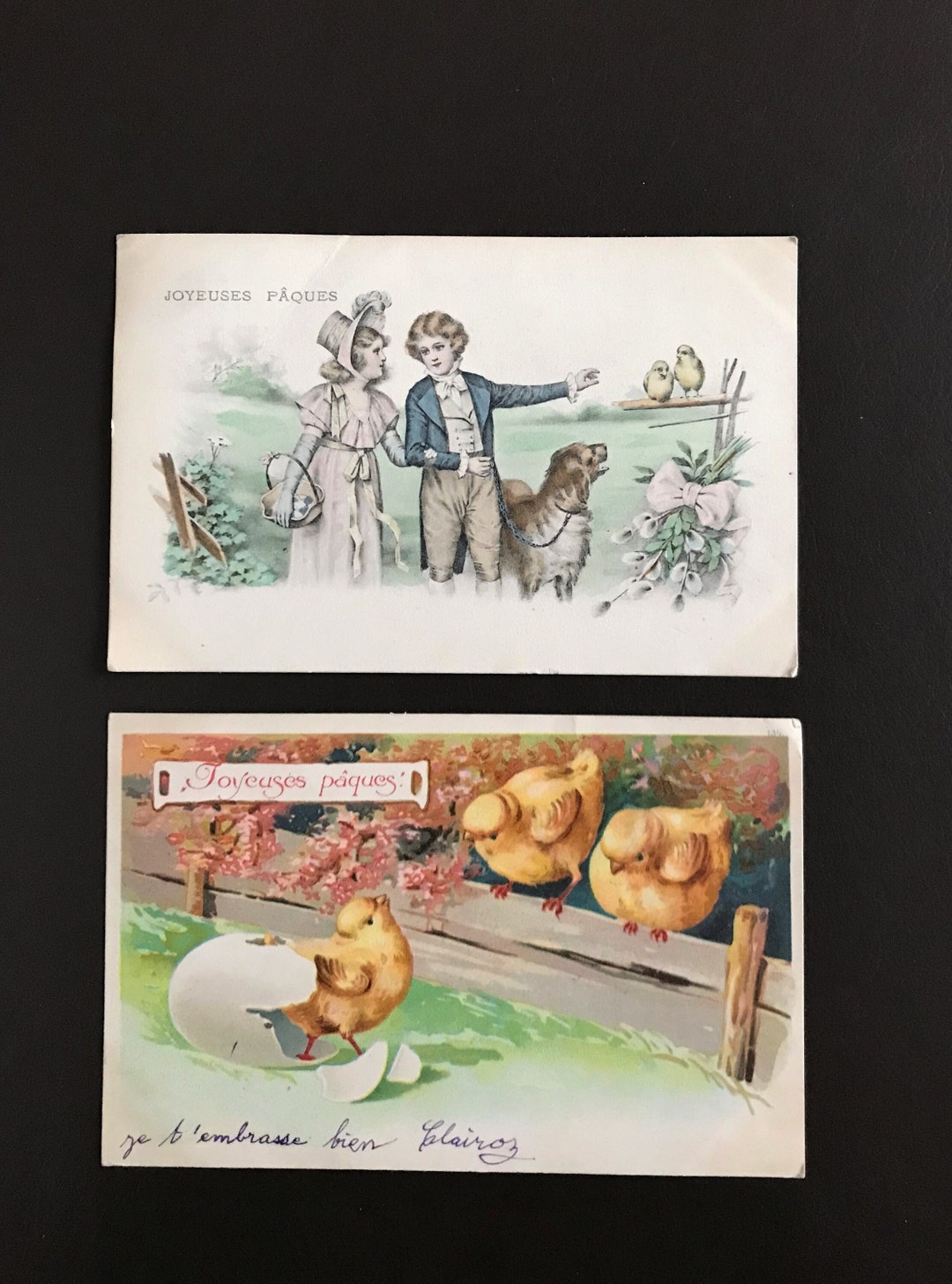 Franked Antique Easter Postcards, Chromolithography, Stamped Written ...