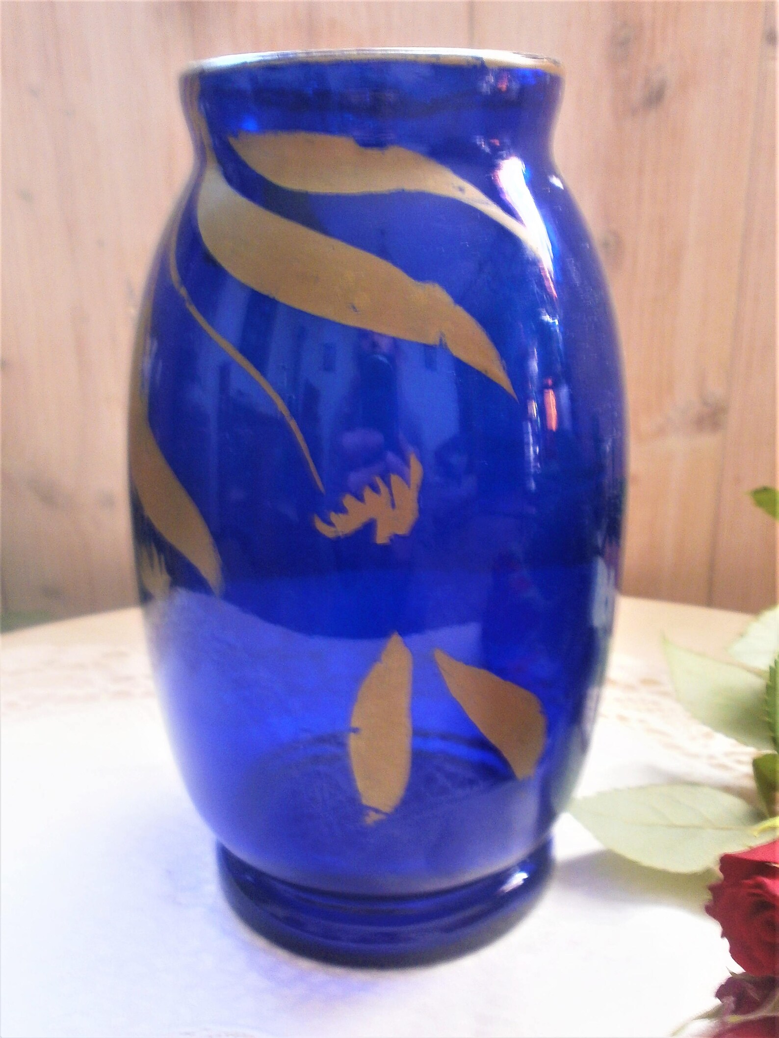 Français Cobalt Blue Vase With Bubble Flabbergasted Glass - Etsy
