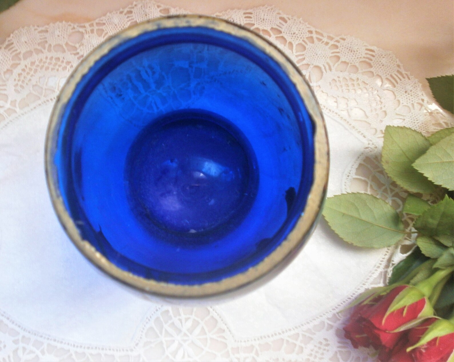 Français Cobalt Blue Vase With Bubble Flabbergasted Glass - Etsy
