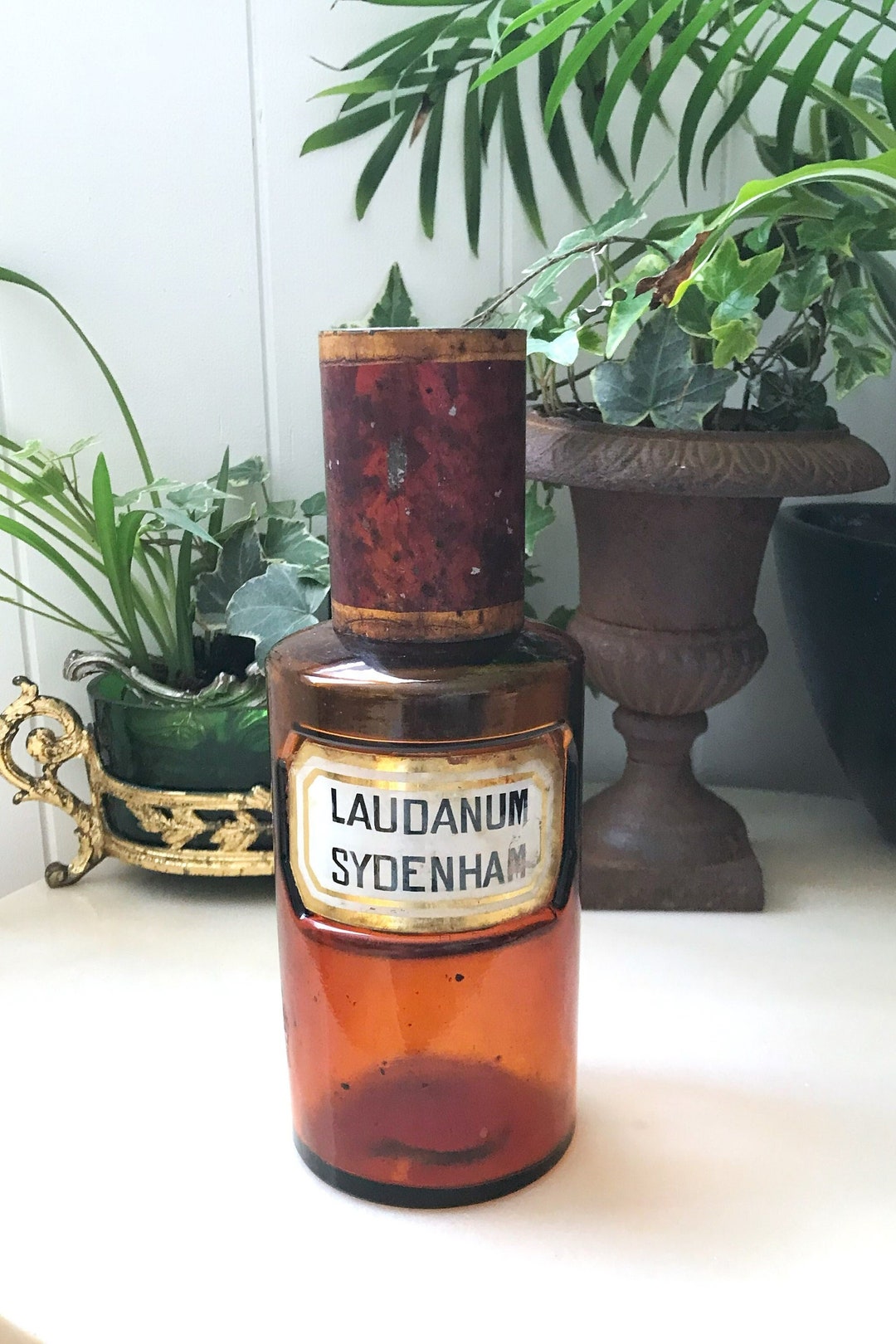 Antique LAUDANUM SYDENHAM Medicine Bottle Napoleon Iii,pharmacy Jar, in ...