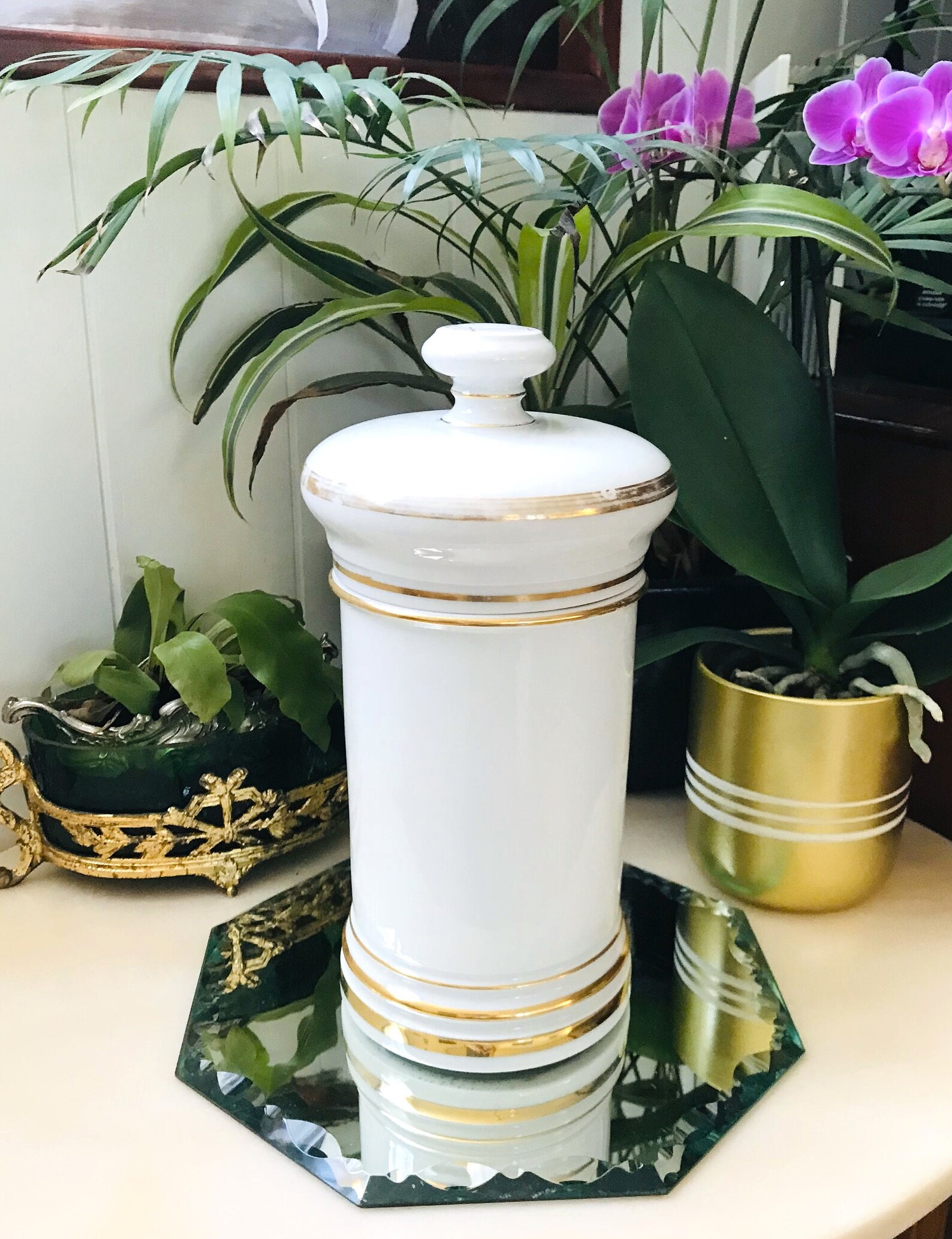 Napoleon III Antique Large Pharmacy Jar UNG: POPULEUM in Limoges ...