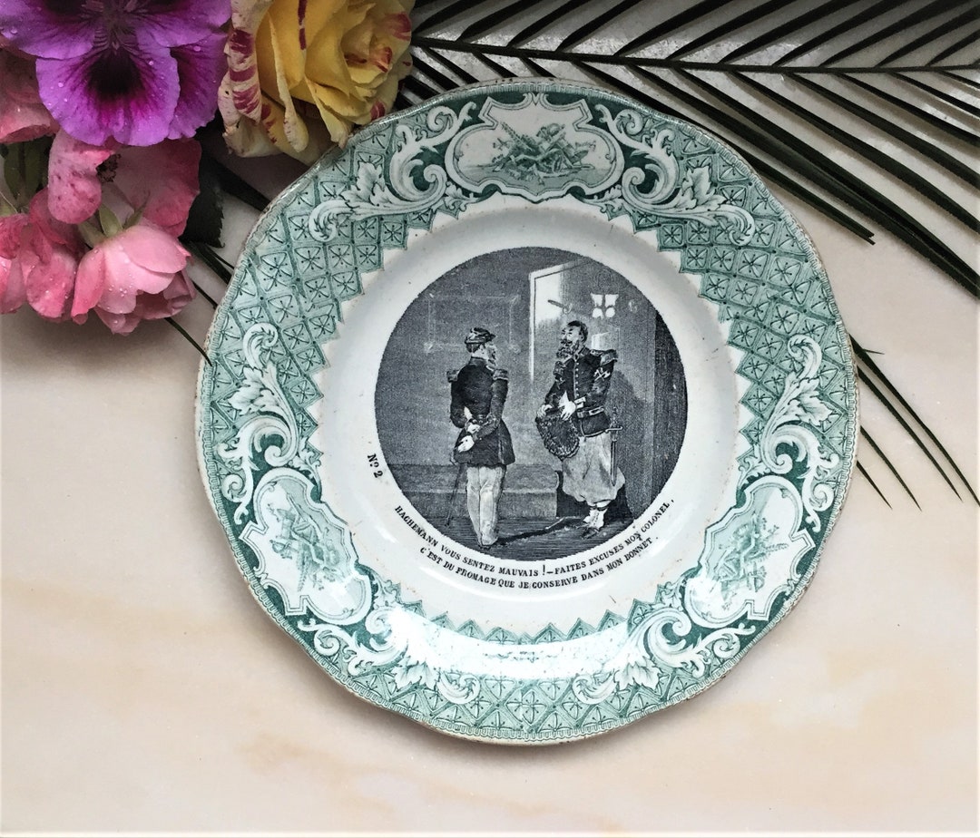 Antique French Talking Plate Creil and Montereau Xixth - Etsy