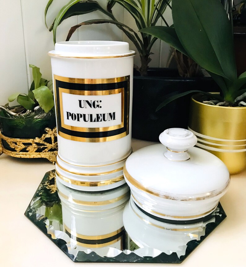 Napoleon III Antique Large Pharmacy Jar UNG: POPULEUM in Limoges ...