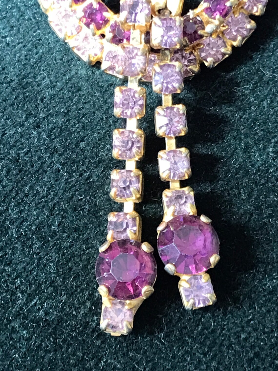 Art Deco Sphere Strass Brooch 2 Pendants Decorated With Mauve - Etsy