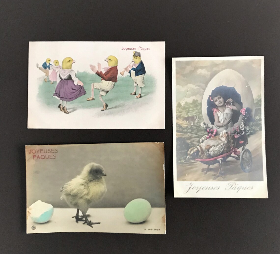Antique Easter Postcards Colorized Chromolithography Stamped - Etsy