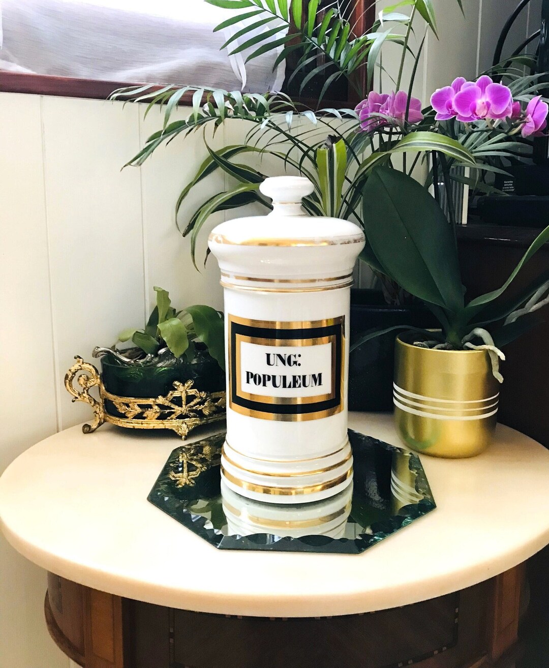 Napoleon III Antique Large Pharmacy Jar UNG: POPULEUM in Limoges ...