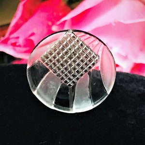 Vintage Round Hat Pin With Geometric Decoration in Glass Paste Art Deco ...