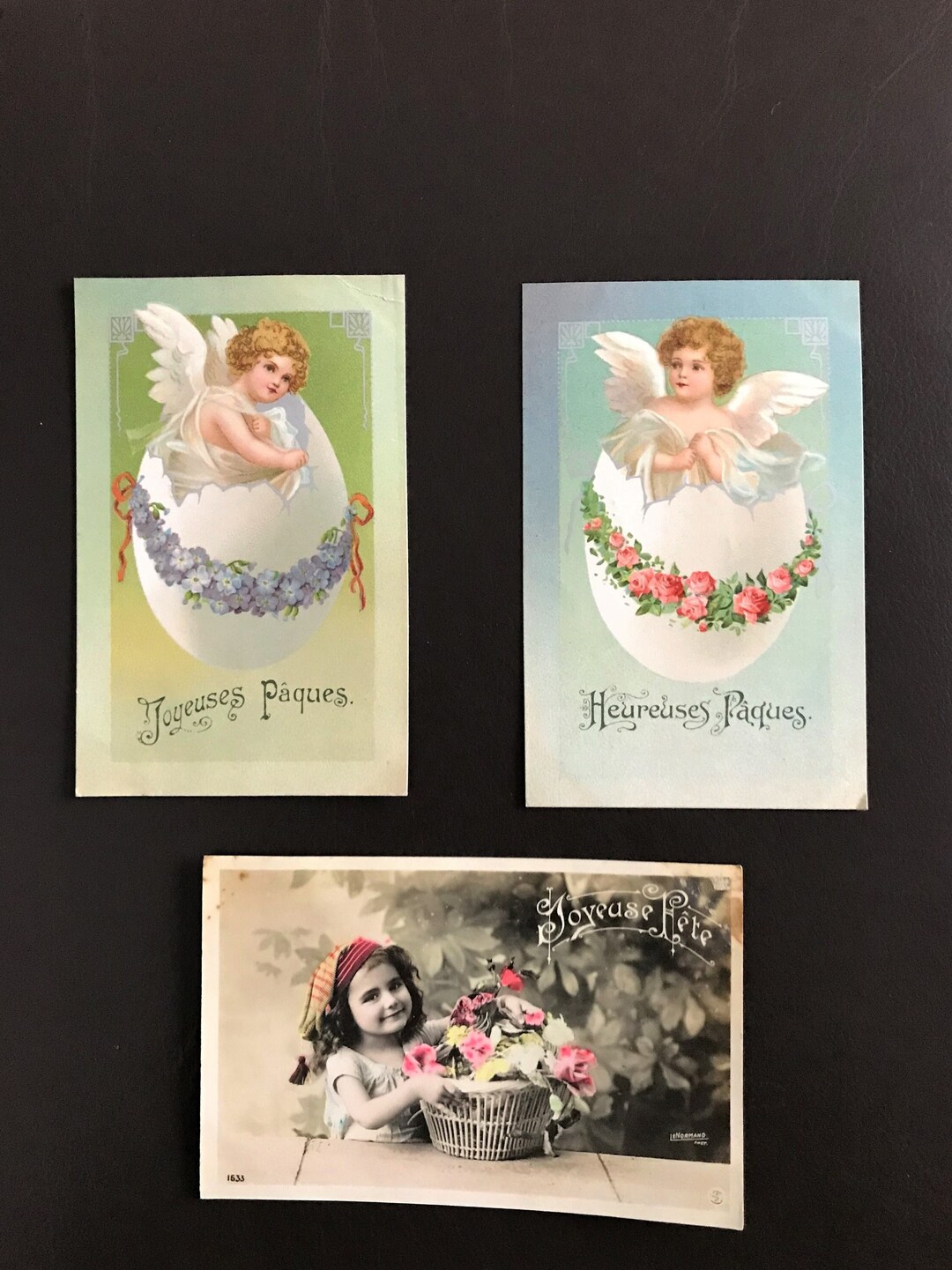 Franked Exquisite Antique French Easter Postcards, Angels and Child ...