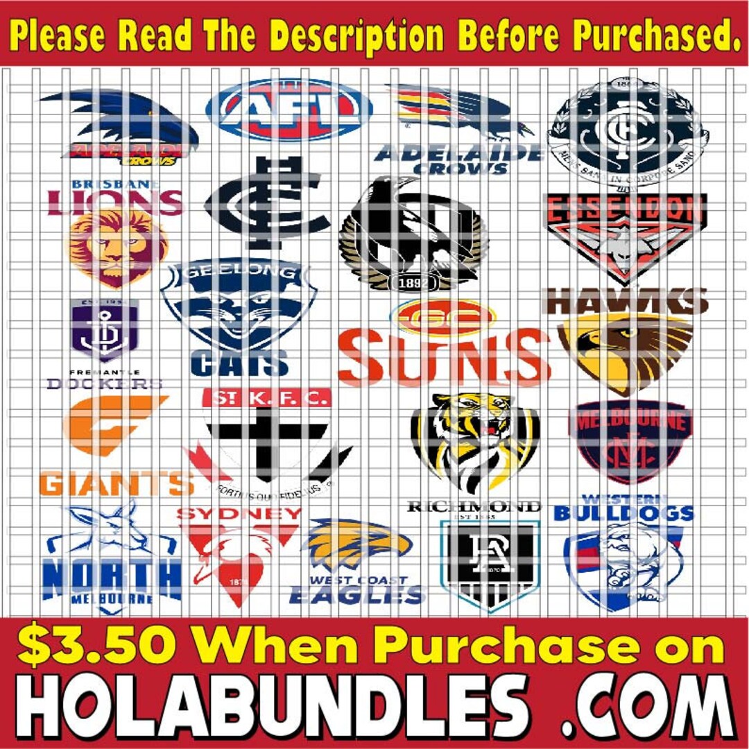 A F L Teams Bundle Svg, Afl Logo Svg, Football Svg, A F L Bundle Svg ...