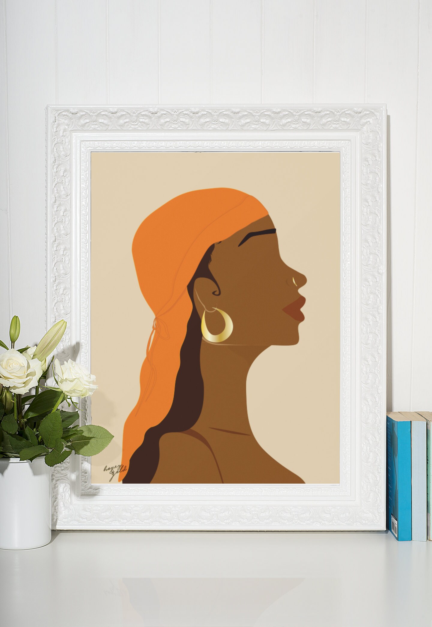 Durag Girl Art Black woman art Art Print Gift for her | Etsy