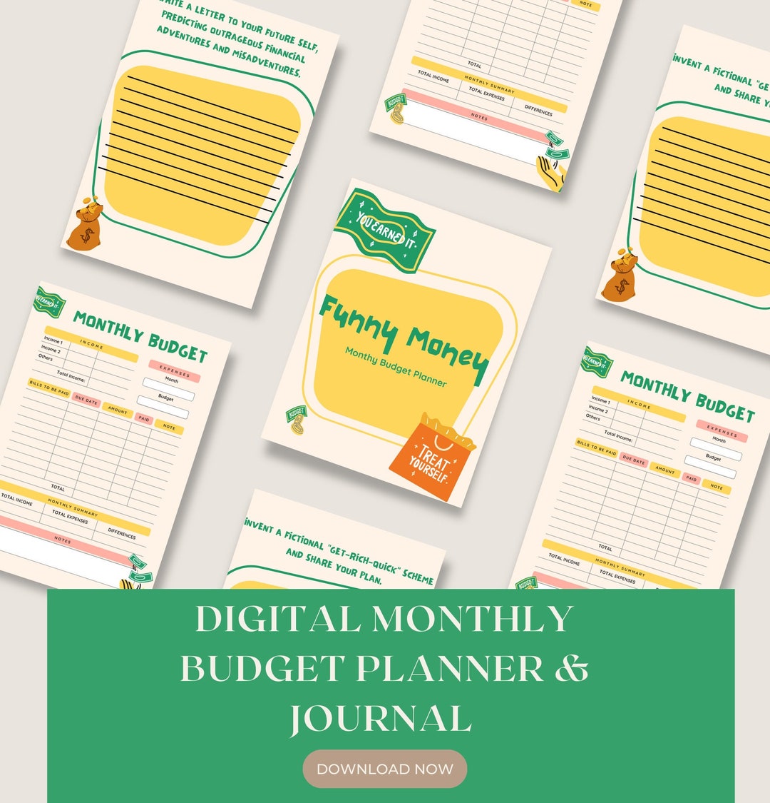 Printable Funny Money Budget Planner & Journal - Etsy